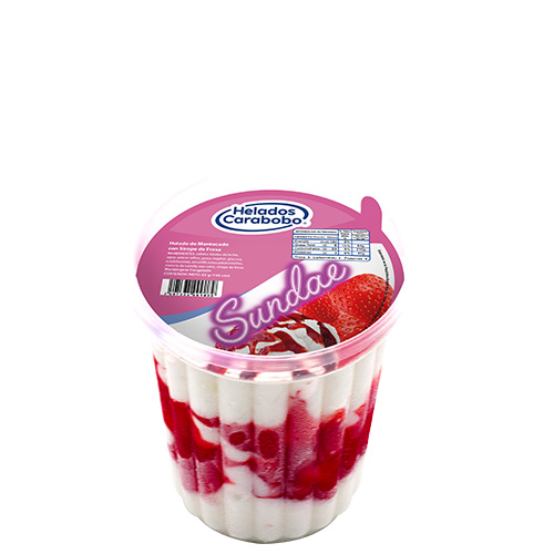 Helado Con Sirope De Fresa